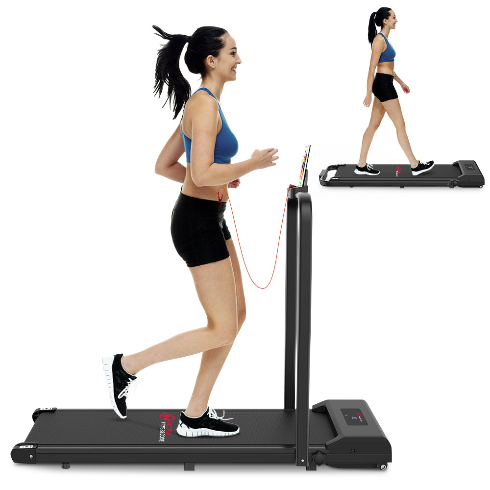Space Saving Motorised Treadmill Walking Machine with LCD Display ...