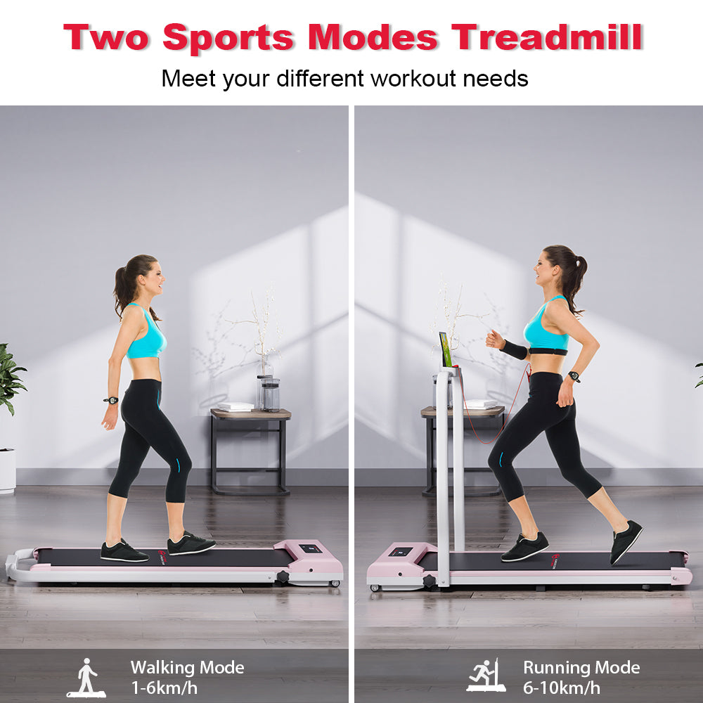 2 in 1 Folding Treadmill, Under Desk Treadmill, Walking Jogging Machin ...